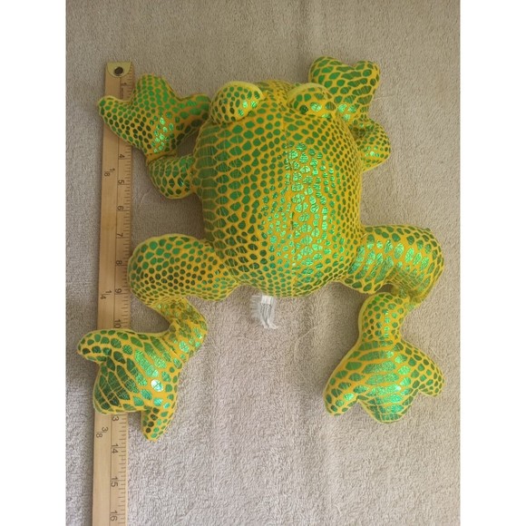 Kellytoy | Toys | Kellytoy Plush Frog Green Yellow Sparkle Shiny Lays ...